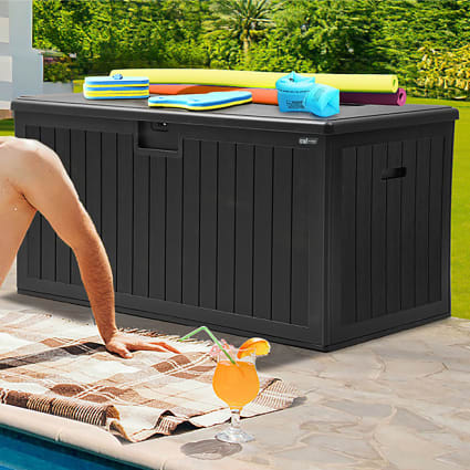 Cassapanca da giardino in plastica, 600 litri, nero Mike cushion box ...