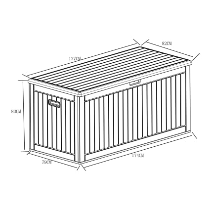 Cassapanca da giardino in plastica, 1000 litri, nero Mike cushion box ...