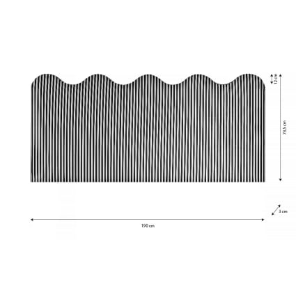 Kopfteil gewellt, weiß/schwarz 180x73,5cm Wavy | Maisons du Monde