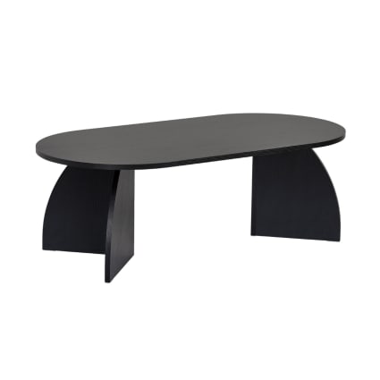 Table basse avec pieds courbés L120 cm - Effet Bois noir Sélène ...