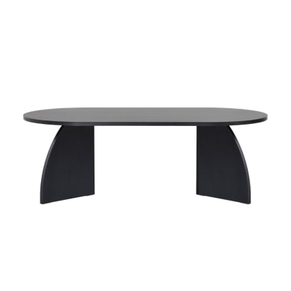 Table basse avec pieds courbés L120 cm - Effet Bois noir Sélène ...