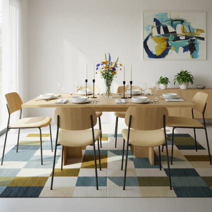 Table à manger extensible effet chêne 140–180 cm pour 6 à 8 personnes ...