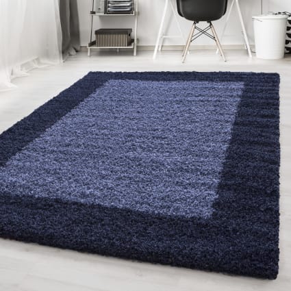 Tappeto da soggiorno shaggy bicolore Blu navy-200x290 Otta | Maisons du ...