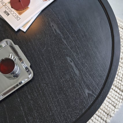 Tavolino rotondo in mindi massello nero ø 100 cm Louisa | Maisons du Monde
