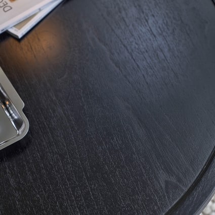 Tavolino rotondo in mindi massello nero ø 100 cm Louisa | Maisons du Monde