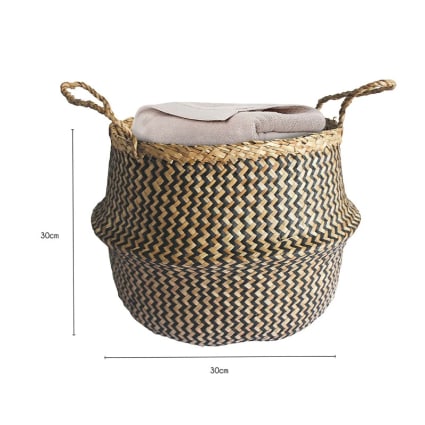 Set di 3 cestini in giunco marino naturale 40 x 40 cm B&b home ...