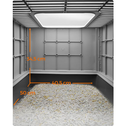 Arenero para gatos grandes con bandeja extraíble y pala color gris ...