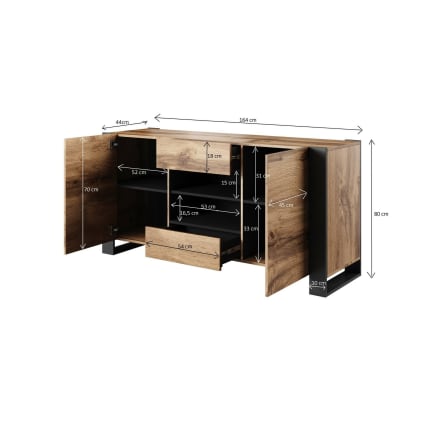 Credenza Rovere Nodi 44x164x80h cm | Maisons du Monde