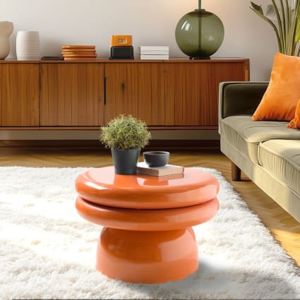 Table d'appoint design en fer couleur orange fluo Hortense | Maisons du ...