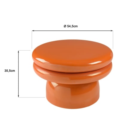 Table d'appoint design en fer couleur orange fluo Hortense | Maisons du ...