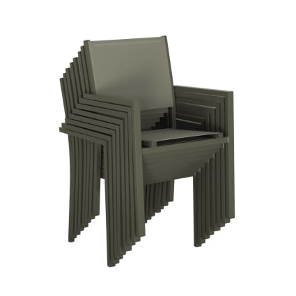 Salon de jardin aluminium capua table 180cm, 8 fauteuils en textilène ...