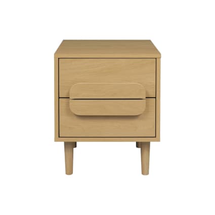 Table de chevet vintage décor bois de chêne 2 tiroirs (lot de 2 ...