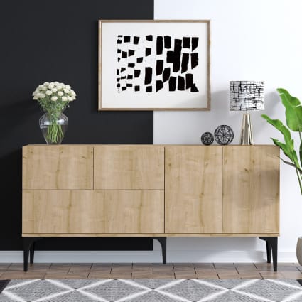 Credenza a 5 ante color quercia – 150 cm Nilo | Maisons du Monde