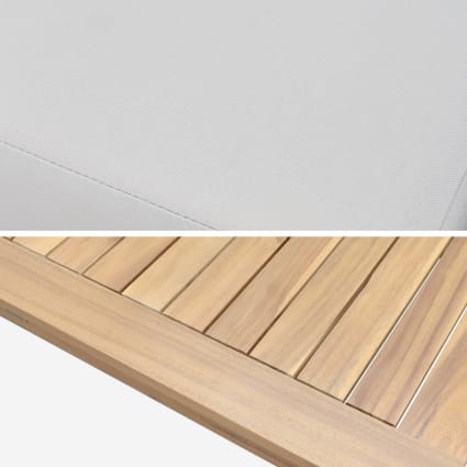 Salon de jardin modulable bois d'acacia et tissu beige 4 places Tula ...