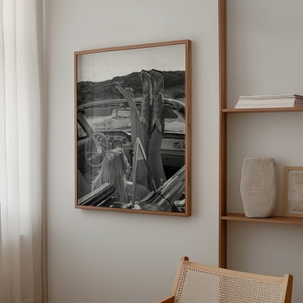 Cuadro Boots and road, marco premium chapado en roble, 50x70 cm Moda ...