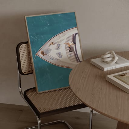 Cuadro Ocean view, marco premium chapado en roble, 50x70 cm Moda ...