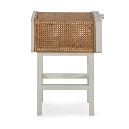 Mesita de noche 48x43x61 madera blanco,ratan natural | Maisons du Monde