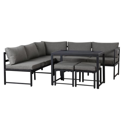 Ensemble de jardin 7 places en aluminium gris | Maisons du Monde