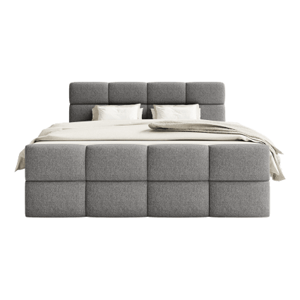 Boxspringbett aus Chenille-Stoff 180x200 cm, Dunkelgrau Alzea | Maisons ...