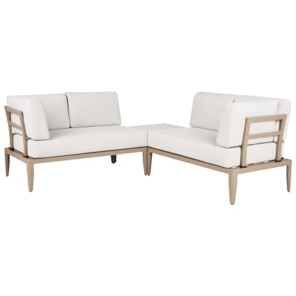Set de salon d'extérieur 6 personnes en aluminium beige Rima iii ...