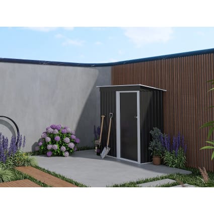 Cabane de jardin acier gris anthracite Biron | Maisons du Monde