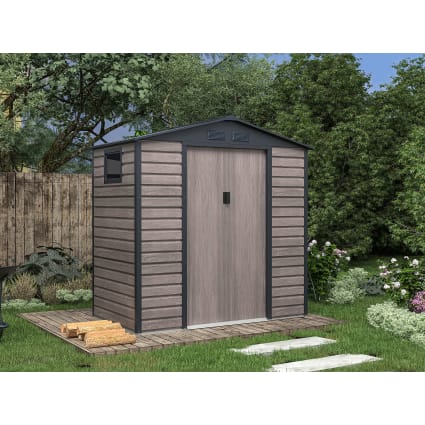 Cabane de jardin acier gris anthracite Adelmo | Maisons du Monde