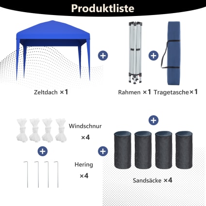 Pavillon pliant en métal et polyester bleu 3 x 3 m | Maisons du Monde