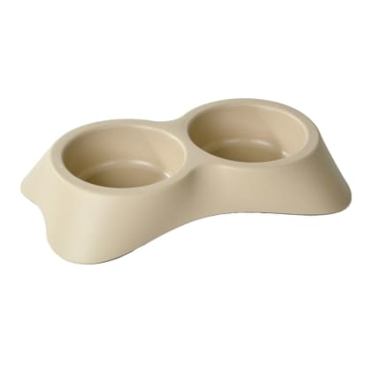 Gamelle double pour chien et chat plastique taupe 16 x 25 | Maisons du ...