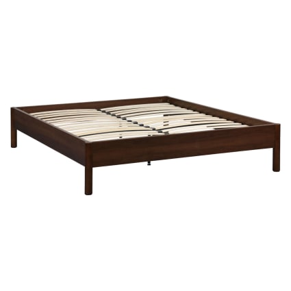 Bett mit Lattenrost 160x200cm Holzdekor nussbaumfarben Harmony ...