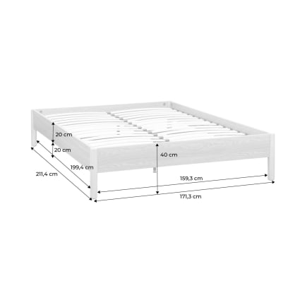 Bett mit Lattenrost 160x200cm Holzdekor nussbaumfarben Harmony ...