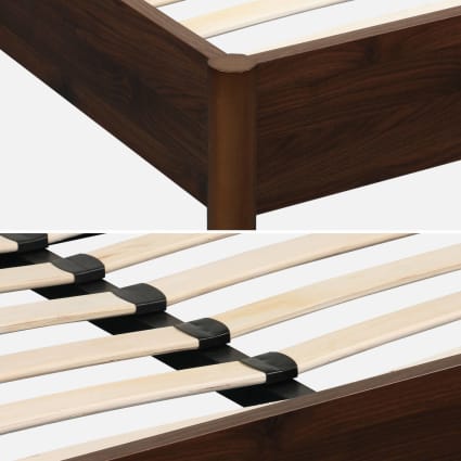 Bett mit Lattenrost 160x200cm Holzdekor nussbaumfarben Harmony ...