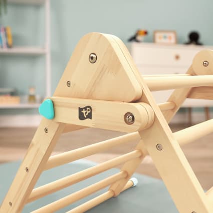 Cubo da arrampicata con triangolo e scivolo in legno fsc® marrone ...