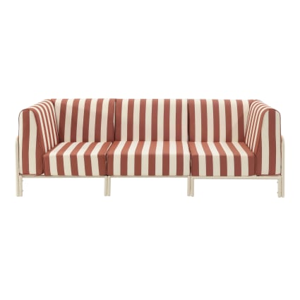 Set modulare di mobili da giardino bassi a strisce 3 posti terracotta ...