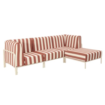 Set modulare di mobili da giardino bassi a strisce 4 posti terracotta ...