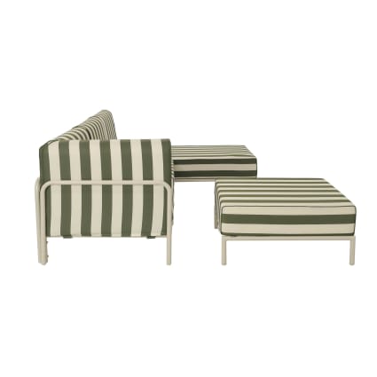 Set modulare di mobili da giardino bassi a strisce 4 posti verde kaki ...