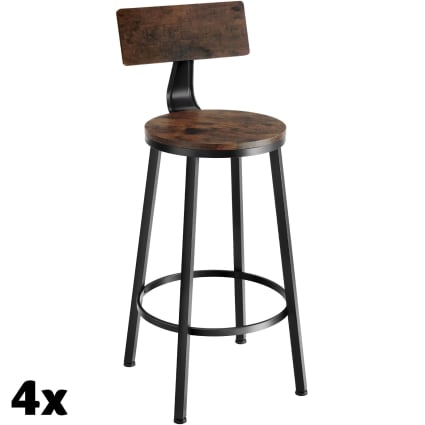 4 Pièces Tabourets De Bar Industriel Color Industrial Dark Poole ...
