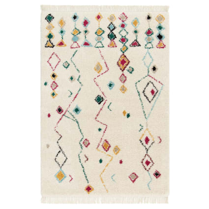 Dicker Teppich mit Fransen im Beduinen Stil 160 x 230 cm Mogador ...