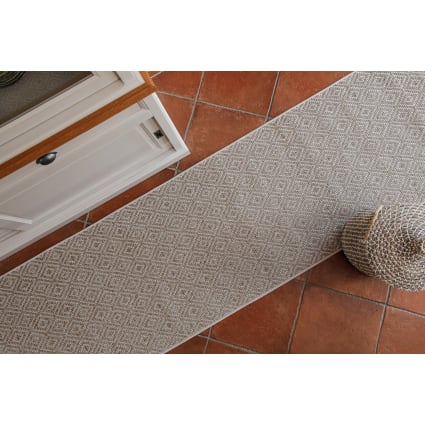 Tapis de couloir motif losanges beige 80x300 Miami | Maisons du Monde