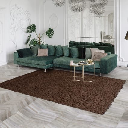 Tapis shaggy 120x170 marron Uni l | Maisons du Monde