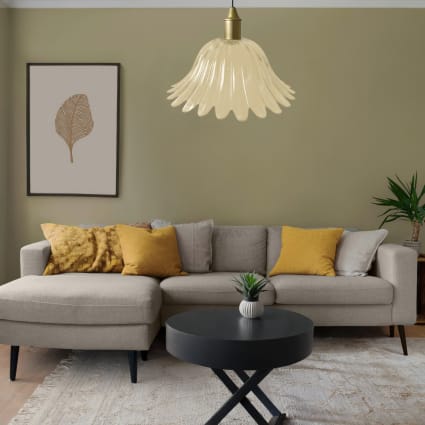 Suspension métal cable tulipe ambre D27,5cm Lazio | Maisons du Monde
