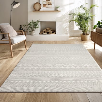 Tapis design moderne style uni durable, crème, 80 x 150 cm Lima ...