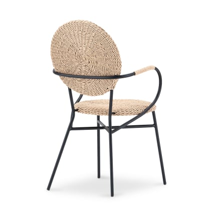 Pack 8 sedie impilabili acciaio e rattan Carcasona | Maisons du Monde