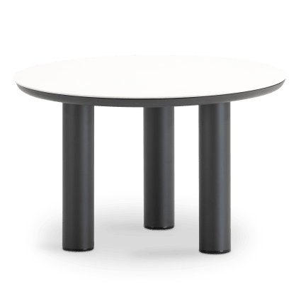 Tavolo da pranzo da giardino D120x74 in simil pietra antracite Petra ...