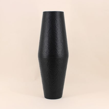 Vaso design in metallo martellato nero 65cm Hator | Maisons du Monde