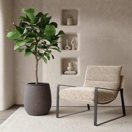 Lot de 3 cache-pots en fibre à motif losanges gris H45 Zen | Maisons du ...