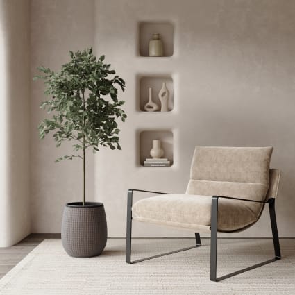Lot de 3 cache-pots en fibre à motif losanges gris H45 Zen | Maisons du ...