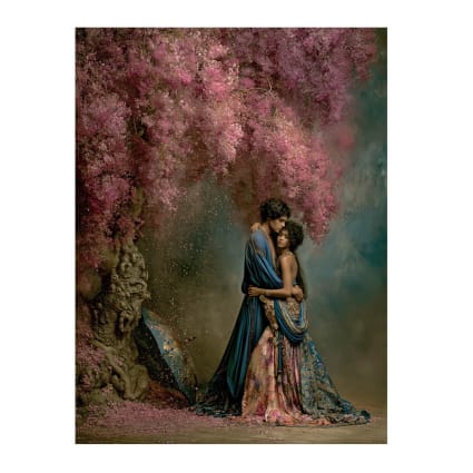 Tableau avec cerisier et couple pvc multicolore 30x40 cm | Maisons du Monde