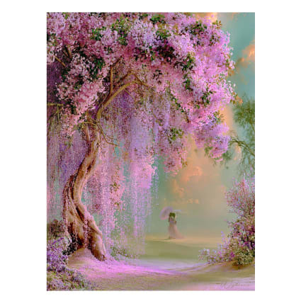 Tableau avec cerisier et couple pvc multicolore 30x40 cm | Maisons du Monde