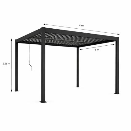 Pergola bioclimatique structure et lames orientables en aluminium noir ...