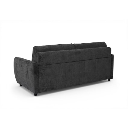 Canapé convertible express 3 places en velours texturé gris foncé ...